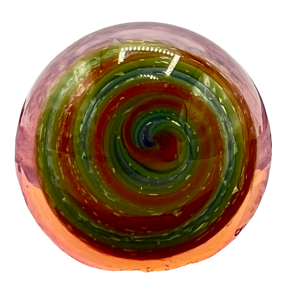 Darby Holm - Opal & Rainbow WigWag Marble (2025) – Bliss Glass Gallery